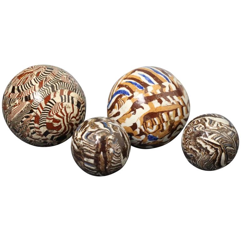 Agateware Pottery Ball, Staffordshire, Late 18th Century Period at 1stDibs