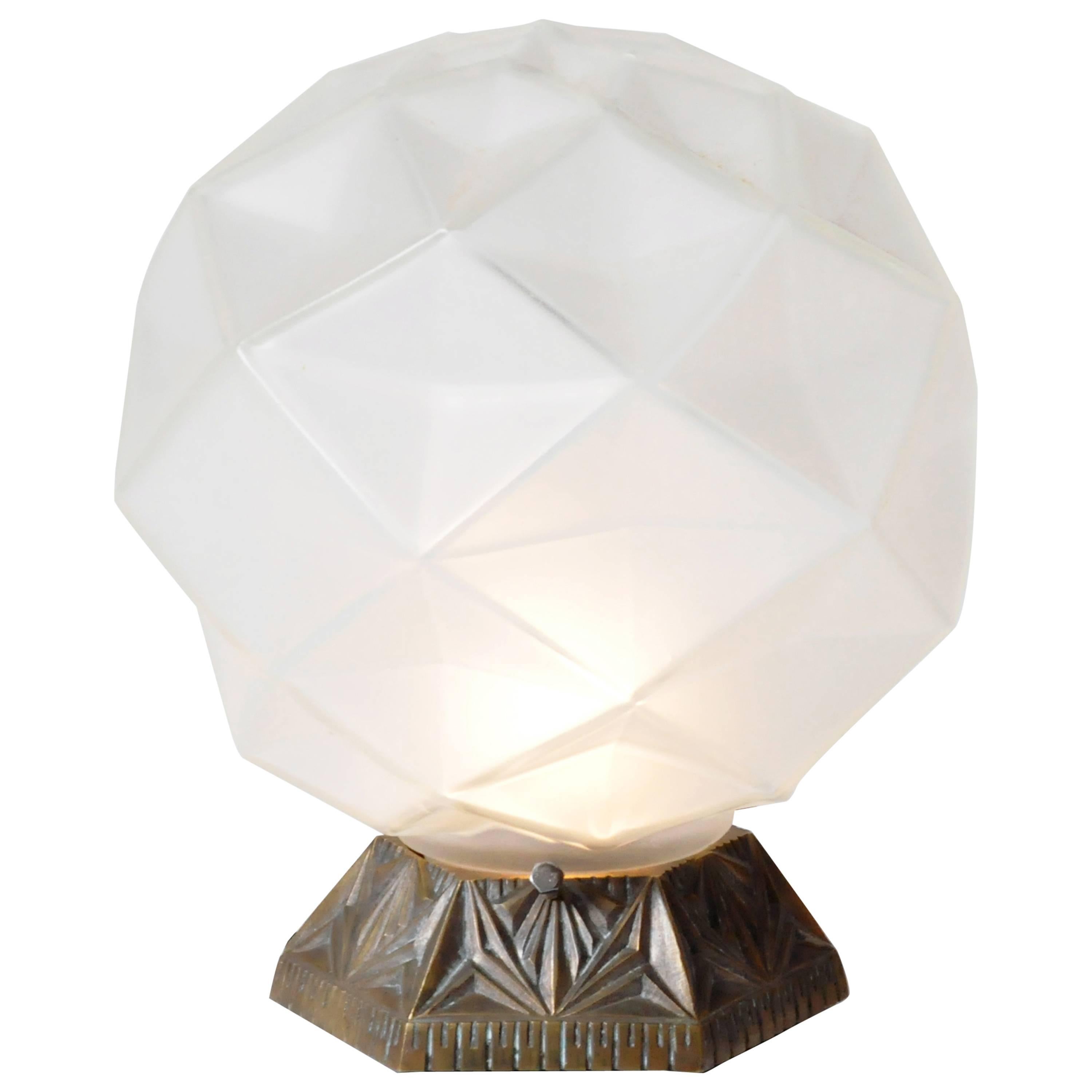 Art Deco Geodesic Sphere Table Lamp at 1stDibs