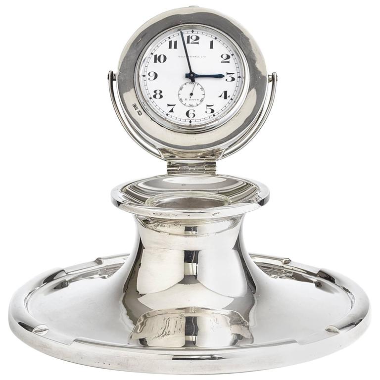 Large early 20th Century Nautical Capstan clock inkwell dated 1914 ...