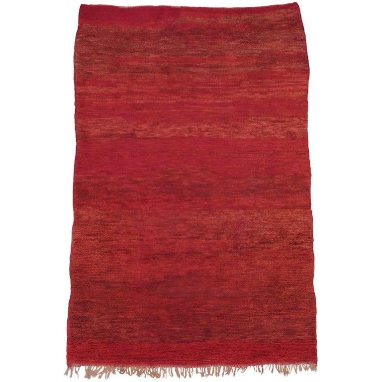 Red Beni Mguild Moroccan Berber Rug at 1stDibs