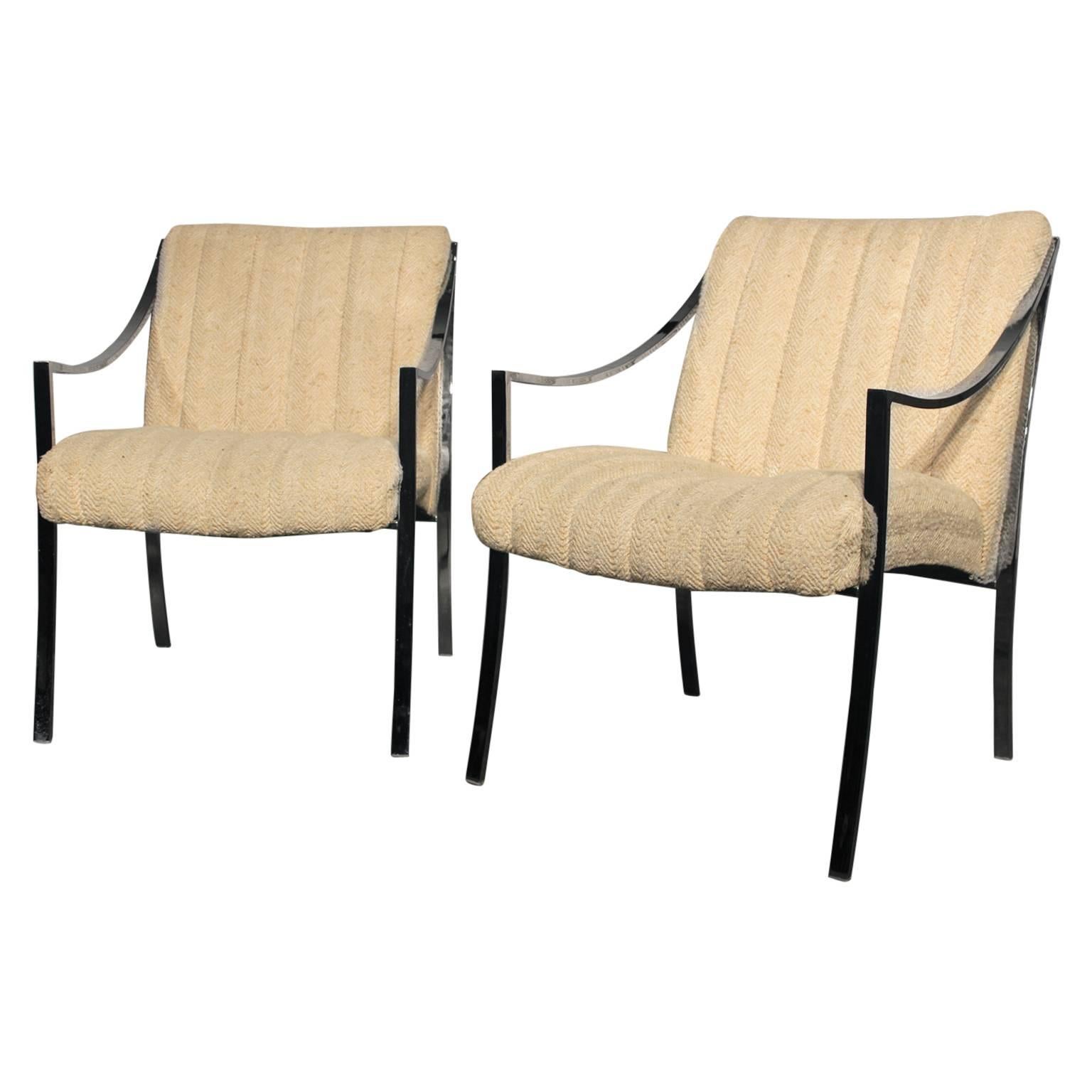 Pair of Connor Chairs with Chrome Frame and Zebra Print Cowhide ...