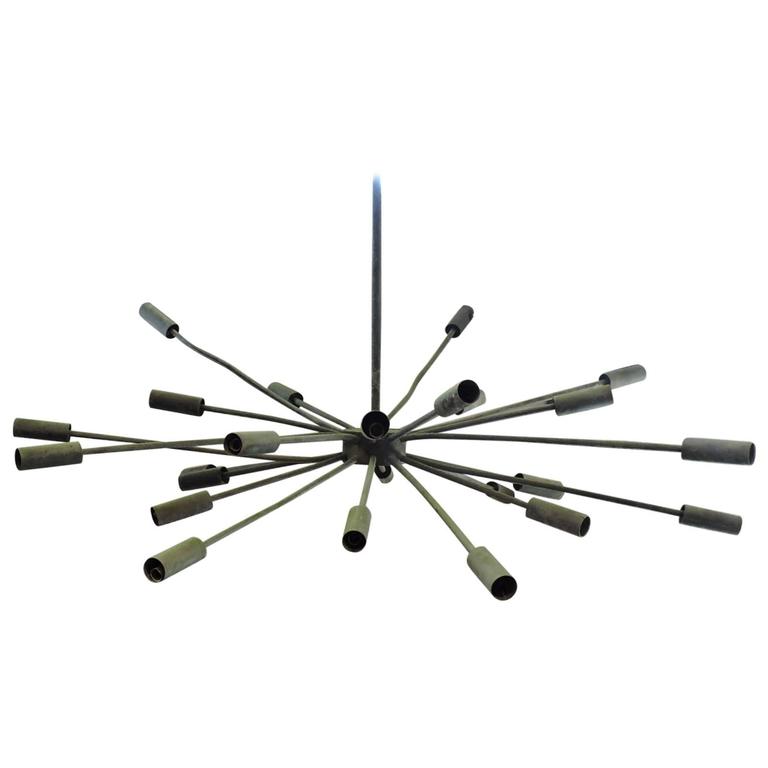 Verdigris Copper Twenty-Four-Arm Sputnik Light at 1stDibs