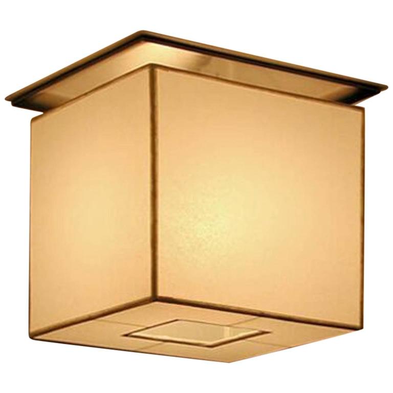 Flush Mount Custom Metal Cube Linen Fixture For Sale at 1stDibs