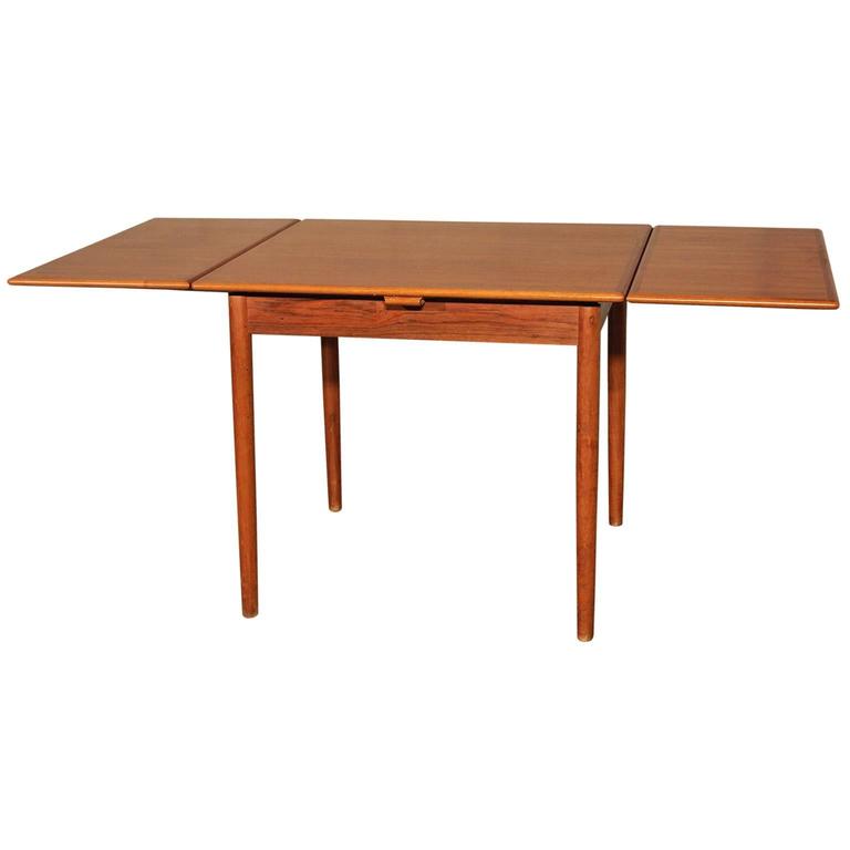 Danish Modern Teak Square Expanding Dining Table at 1stDibs