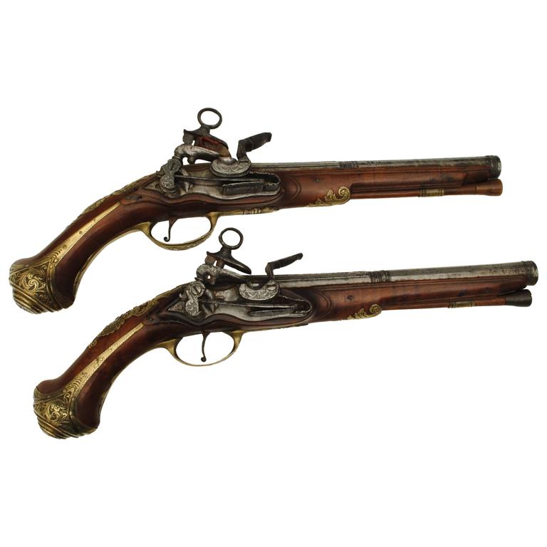Pair of Italian Miquelet Holster Pistols at 1stDibs