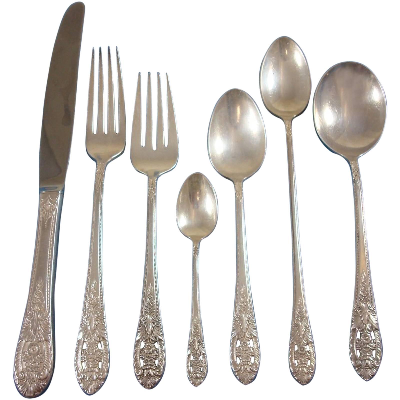 Crown Princess by International Sterling Silver Flatware Set Service 60 ...