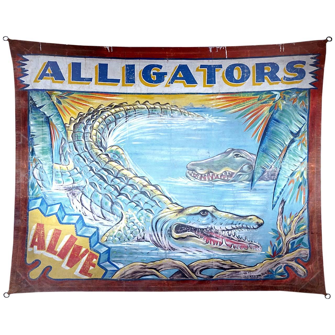 Two-Sided Sideshow Banner, Signed Sigler at 1stdibs