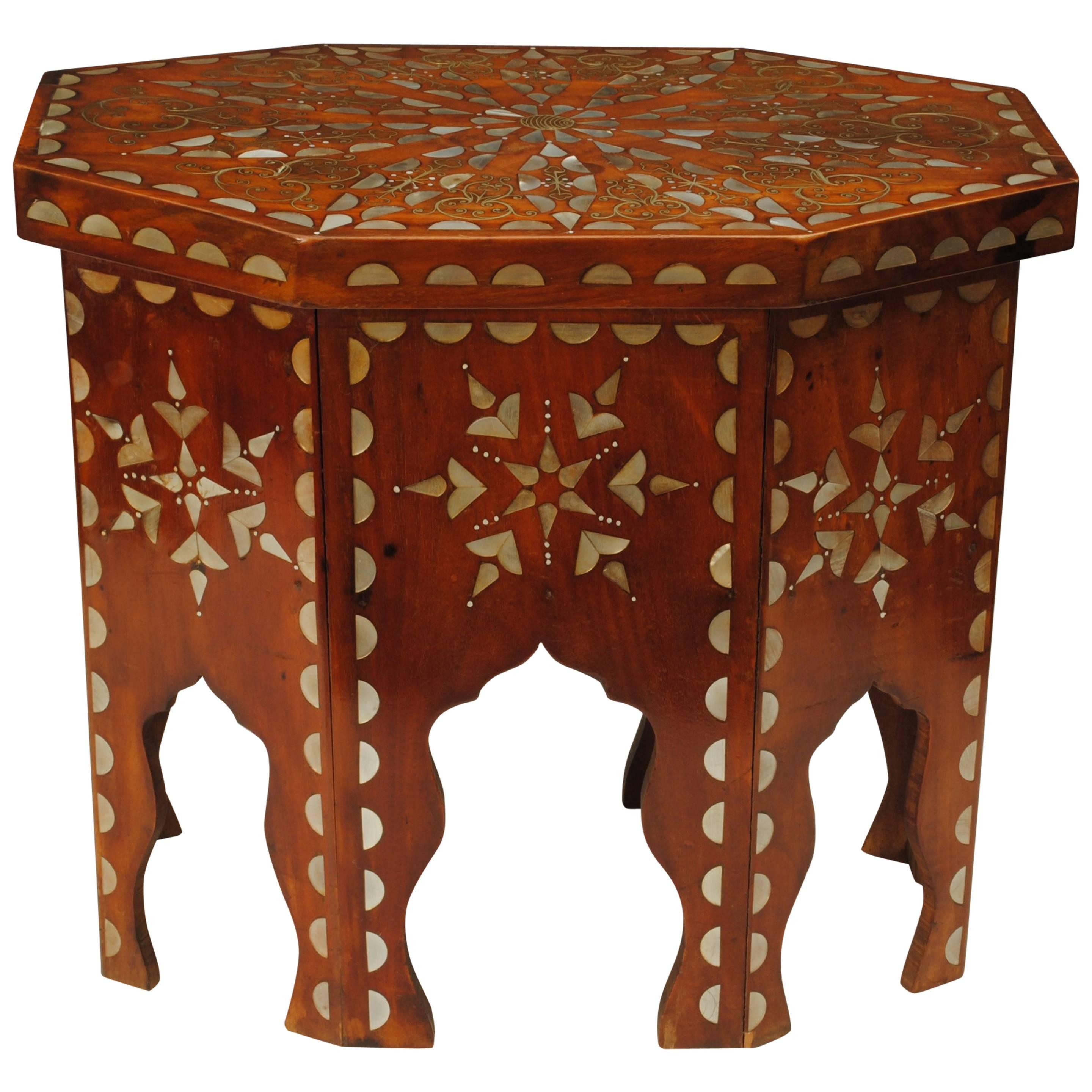 Unusual Mother of Pearl Inlaid Hookah Pipe Table For Sale at 1stDibs