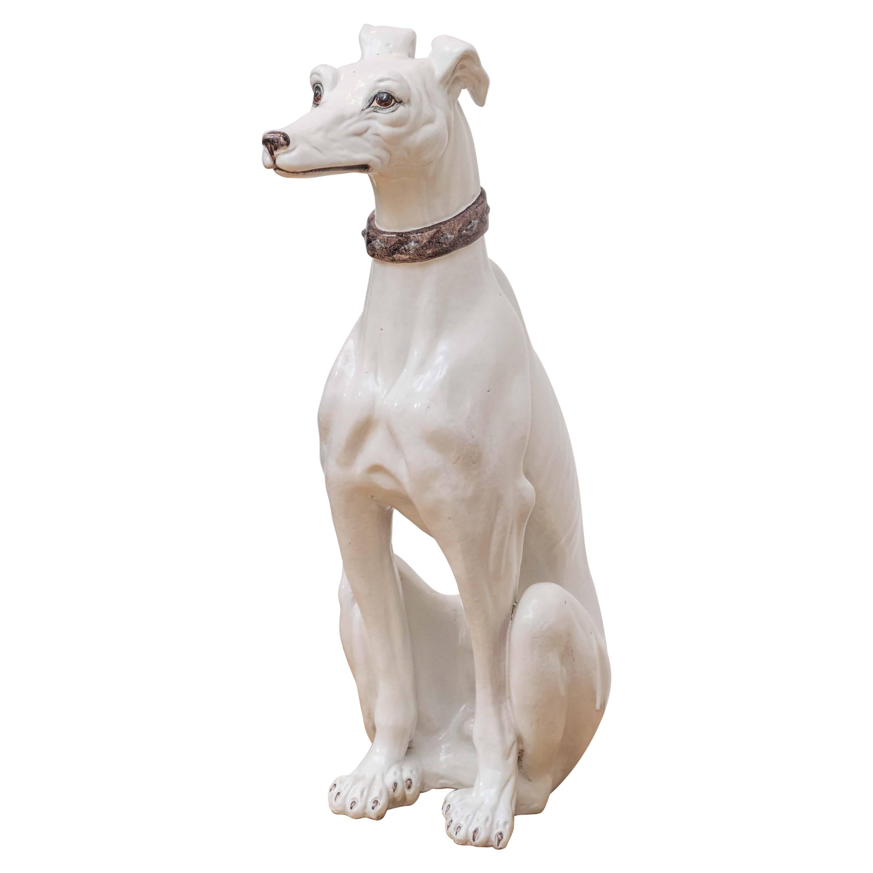 Large Italian Ceramic Greyhound at 1stDibs