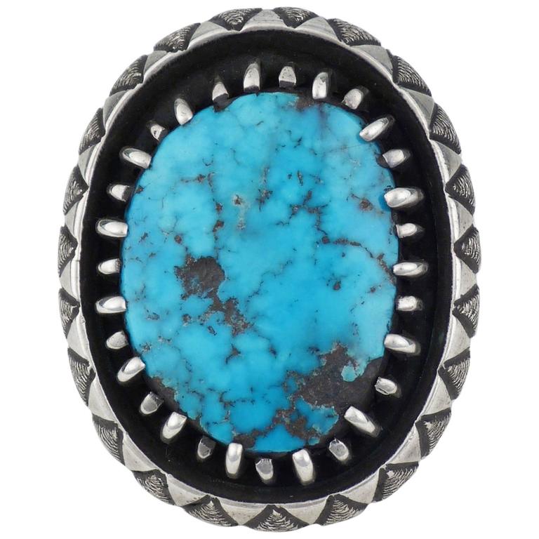 Vintage Turquoise Ring by Kenneth Begay, circa 1960 at 1stDibs