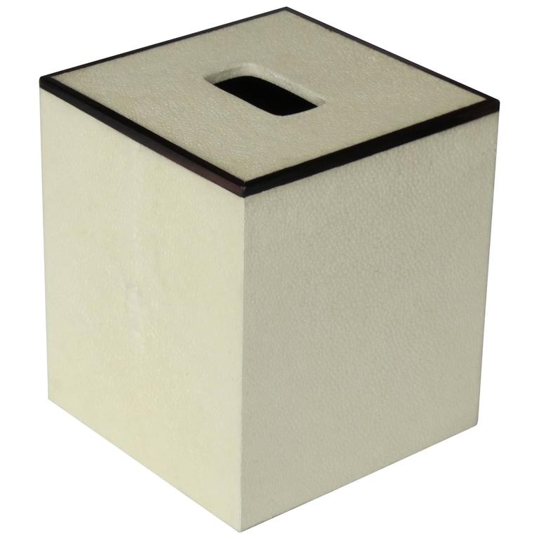 Ivory Shagreen Tissue Box at 1stDibs