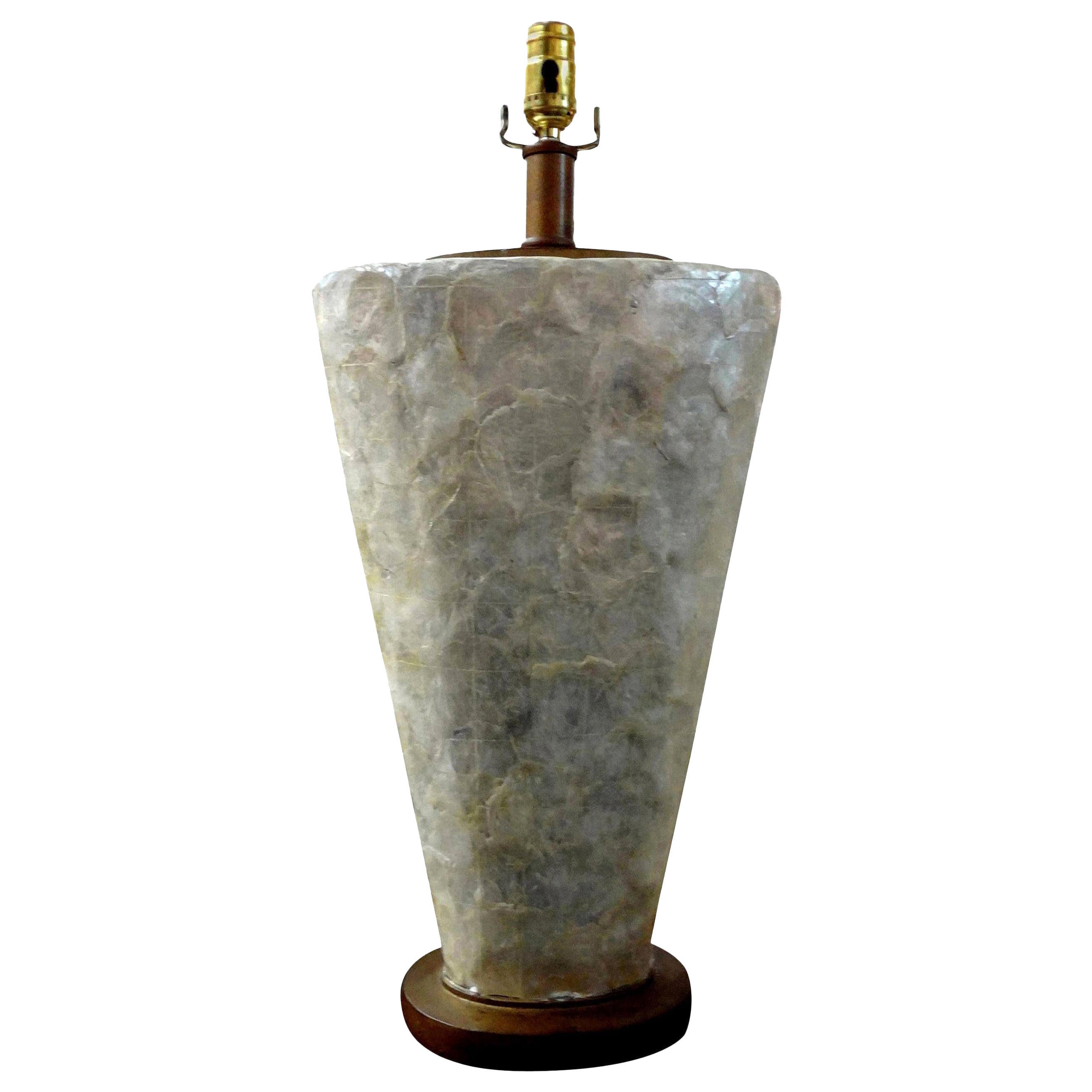 Capiz Shell Floral Table Lamp For Sale at 1stDibs