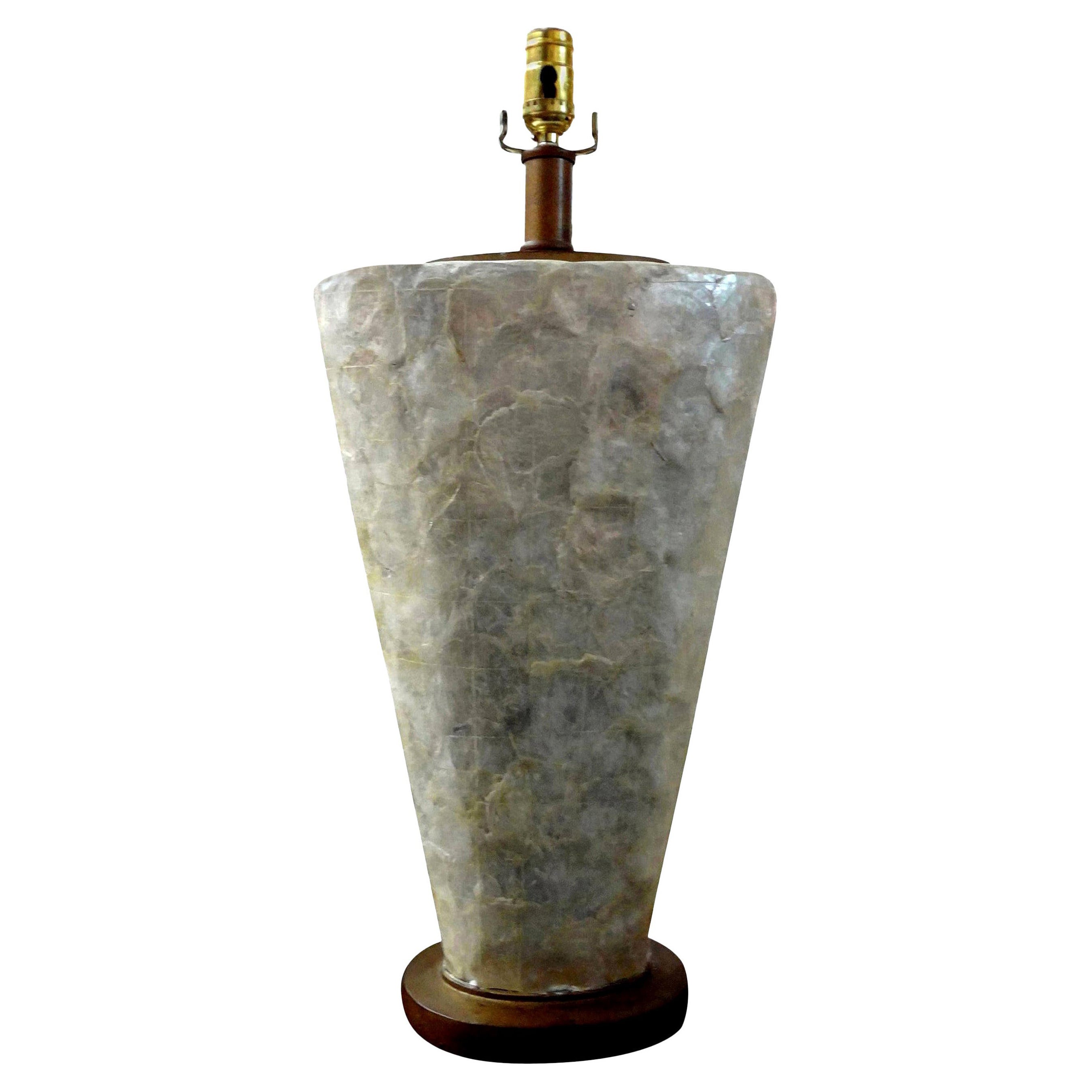 Glam Capiz Shell Table Lamp with Brass Detail, 1970s For Sale at ...