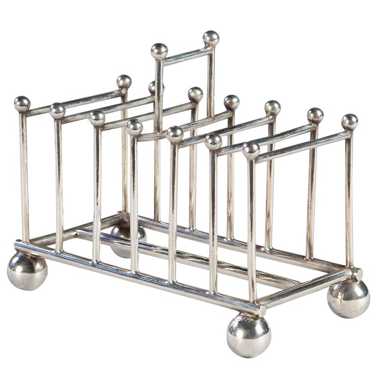 Silver Plated Toast Rack Attributed to Christopher Dresser at 1stDibs