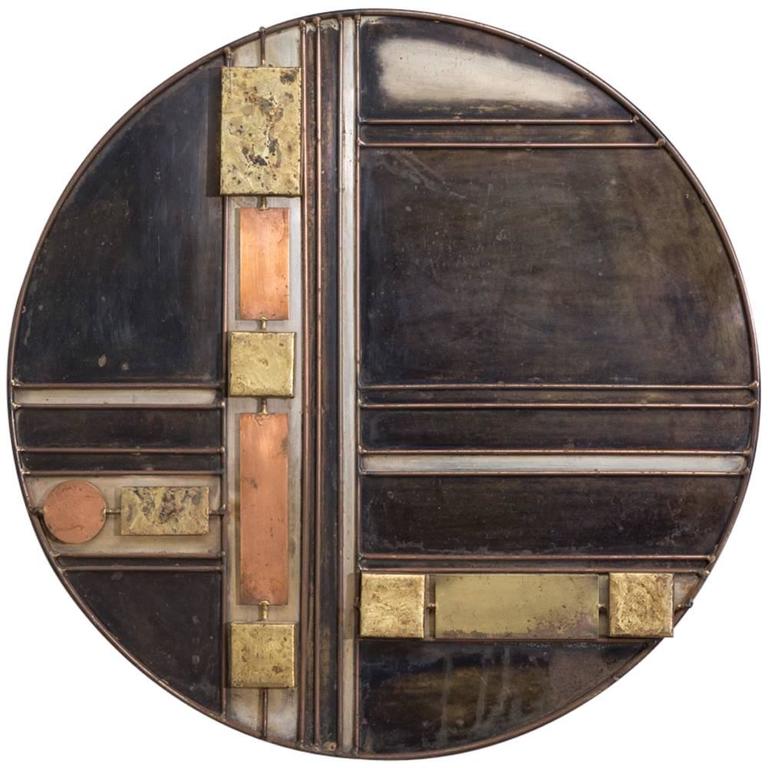 Small Rare Curtis Jere Disc Metal Wall Sculpture at 1stDibs