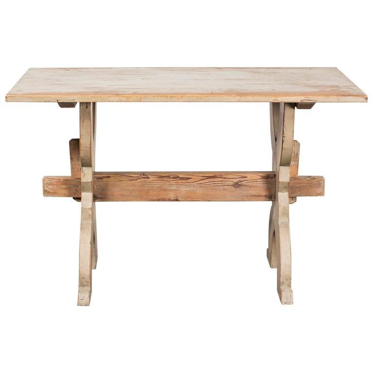 Rustic Wood Block Tall Side Table at 1stdibs
