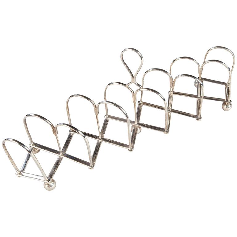 Edwardian Articulated Extending Silver Toast Rack at 1stDibs