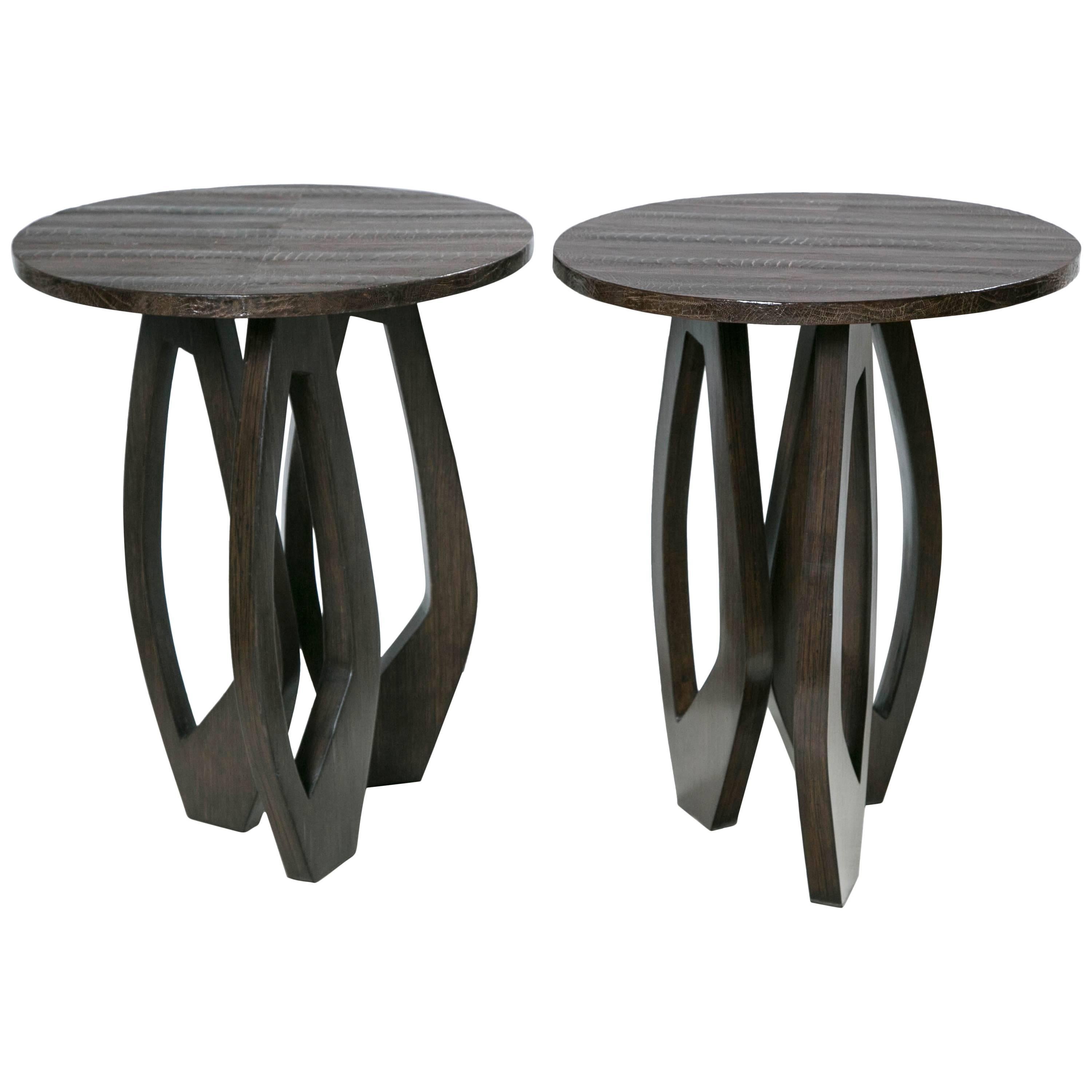 Pair of R and Y Augousti Alligator Side Tables at 1stDibs