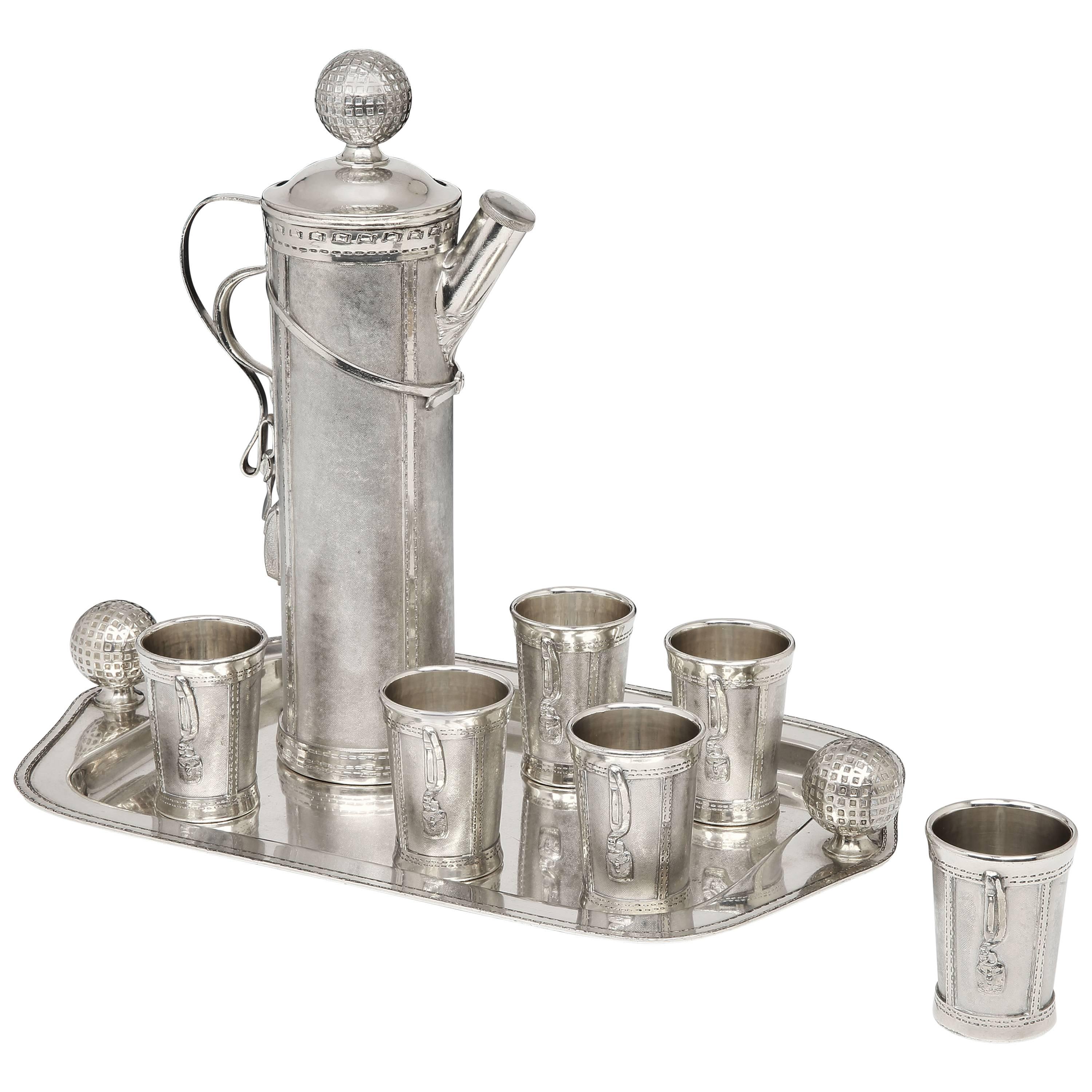 Rare 'Golf' Cocktail Set and Tray, 1926 at 1stDibs