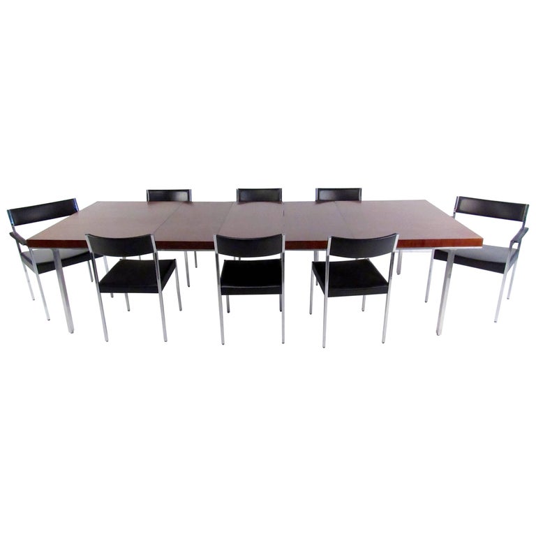 Exquisite John Stuart Dining Table with Eight Chairs at 1stDibs