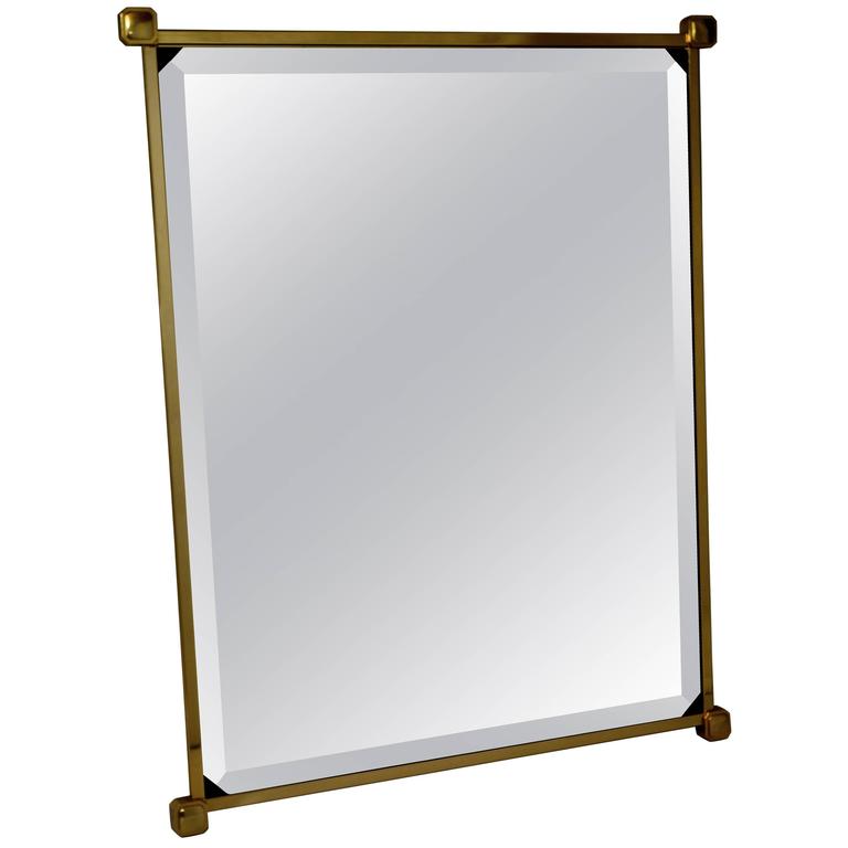 Pierre Vandel Brass Mirror at 1stDibs