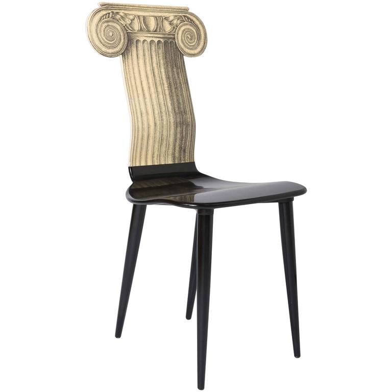 Piero Fornasetti cream colored chair “Cappiello Ionico”, Italy circa ...