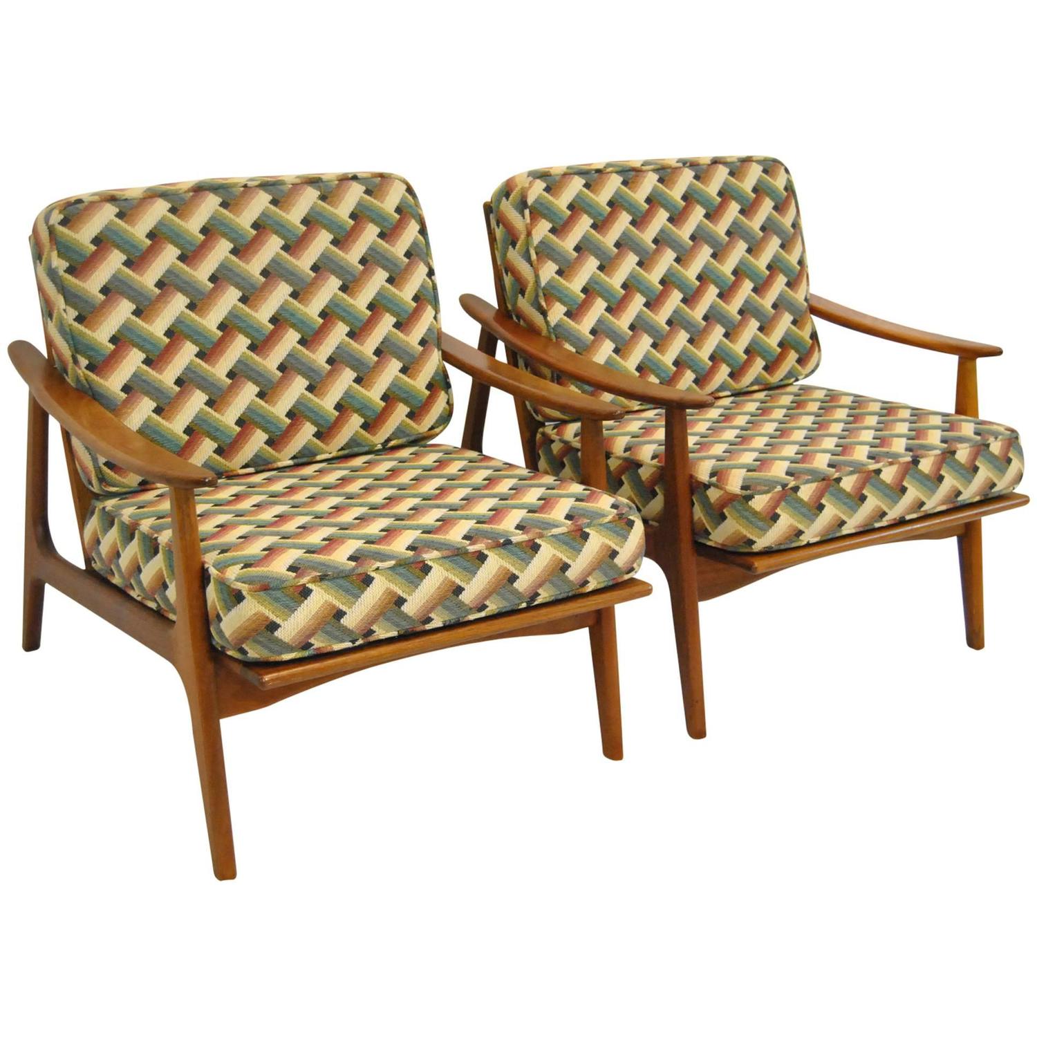 Pair of Hans Wegner Style Danish Teak Arm Chairs with Fagas Straps For ...