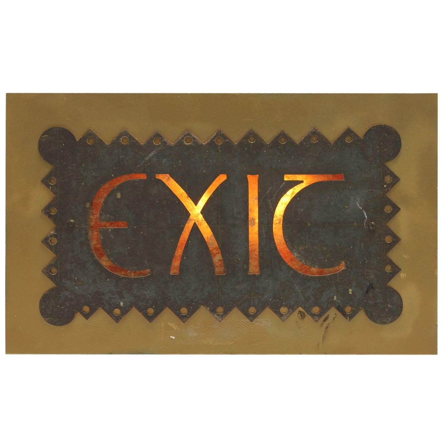 Antique Exit Sign - For Sale on 1stDibs
