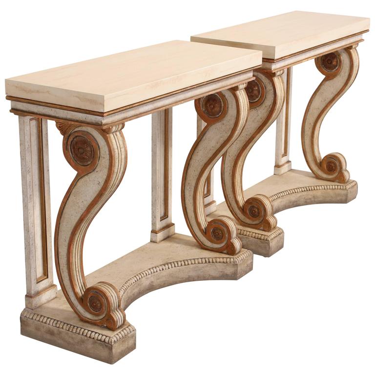 Pair of Neo-Classical Niermann Weeks Blenheim Consoles at 1stDibs