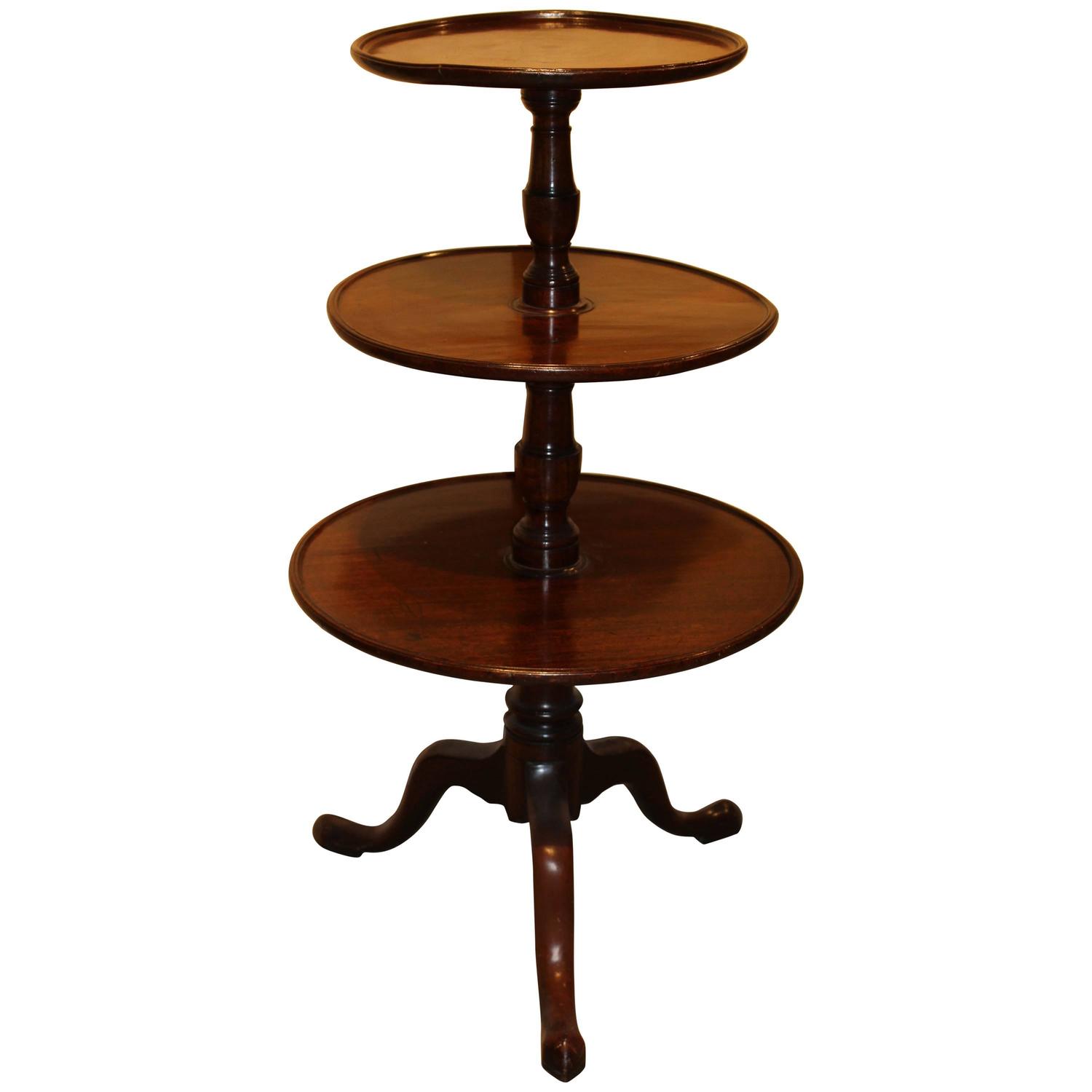 18th Century English Georgian Mahogany Three-Tier Dumb Waiter Table at ...