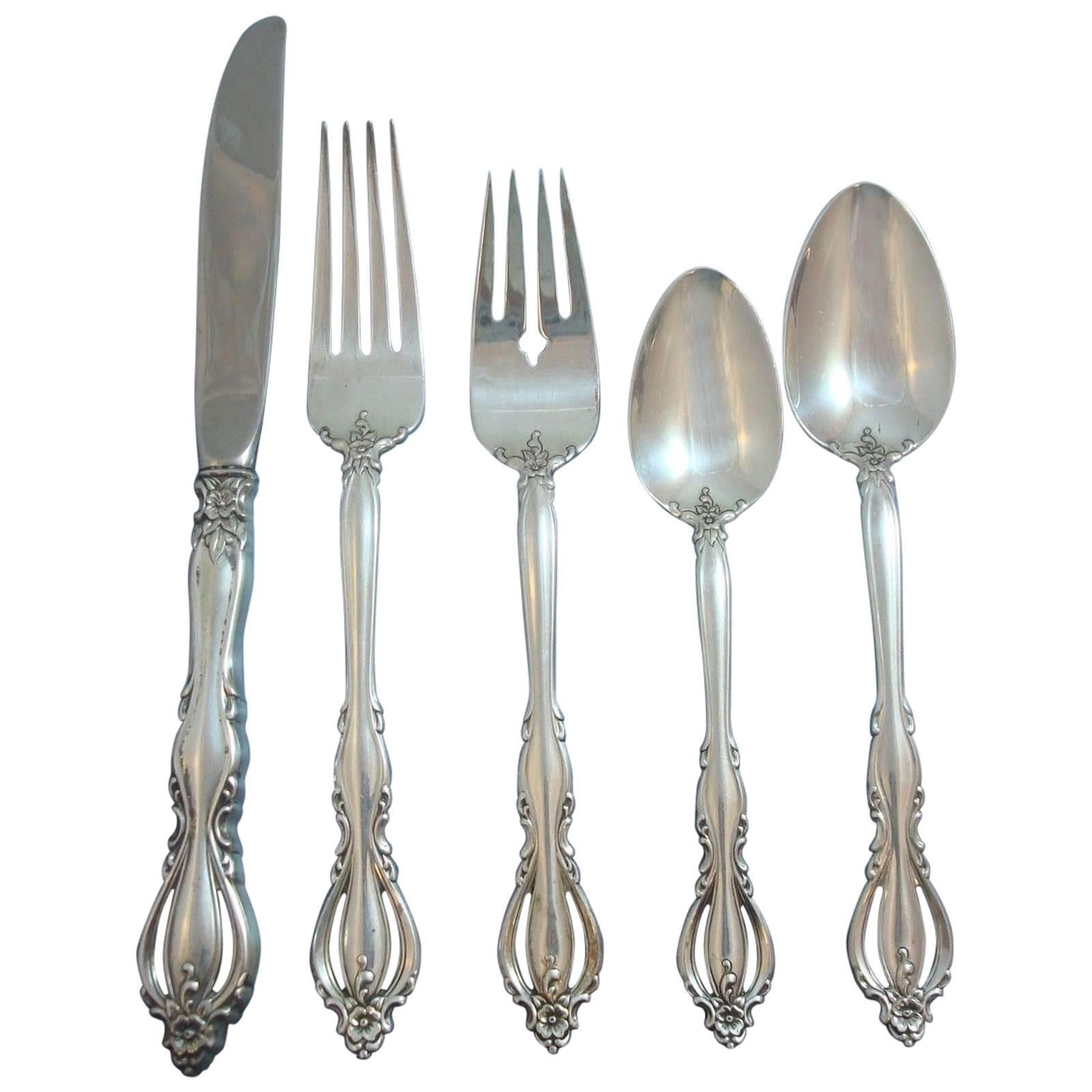 Grande Regency by International Sterling Silver Flatware Set 8 Service ...