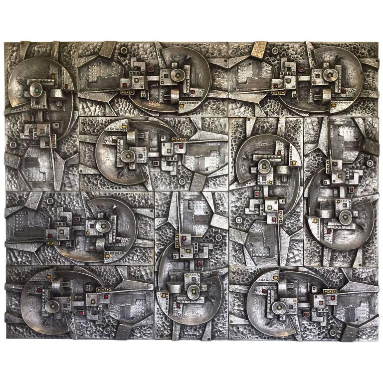 Beautiful Metal Panel by Victor Cerrato, 1970 at 1stDibs