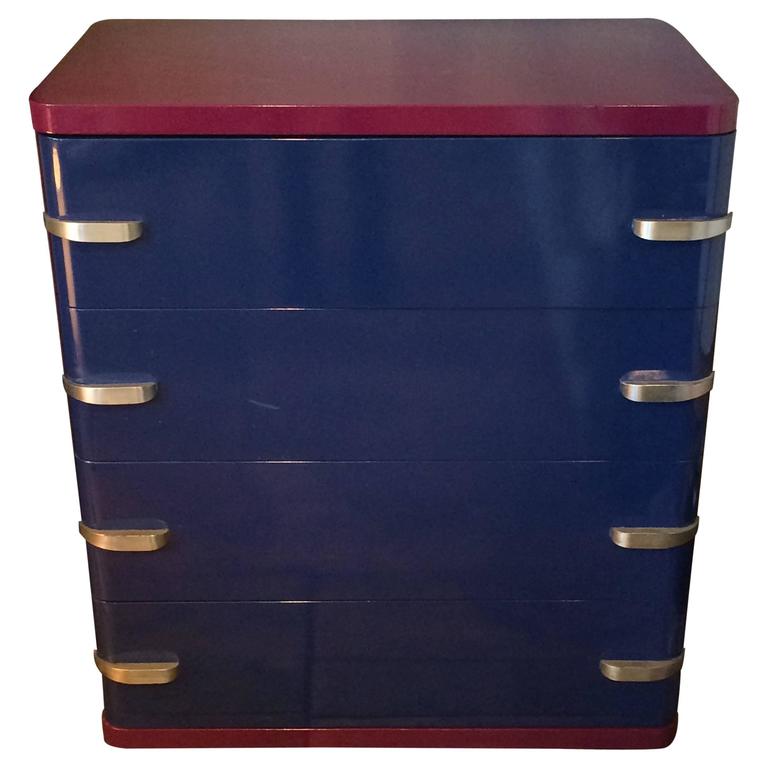 Vintage Metal Powder Coated Chest of Drawers at 1stDibs