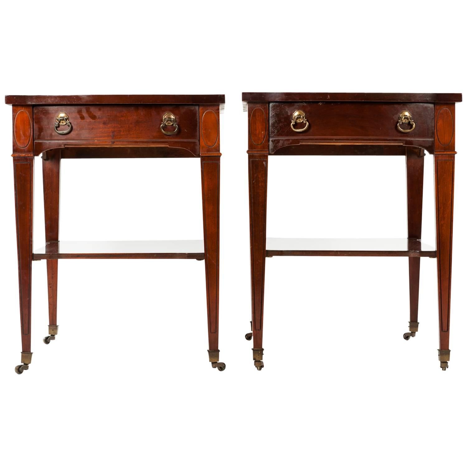 Vintage Pair of Side / End Tables with Leather Top at 1stDibs | vintage ...