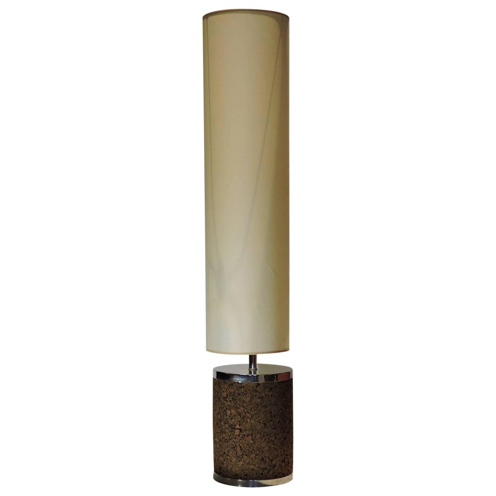 Towering Mid-20th Century Cork Lamp at 1stDibs
