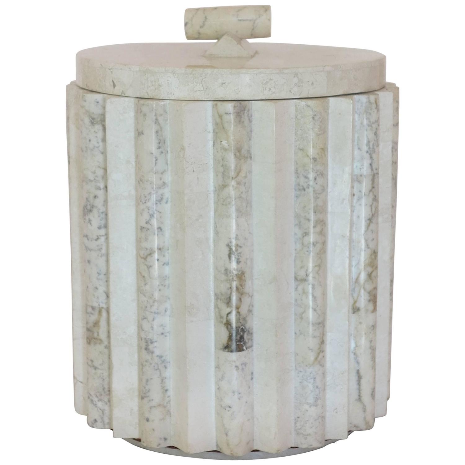 Tessellated Marble Ice Bucket For Sale at 1stdibs