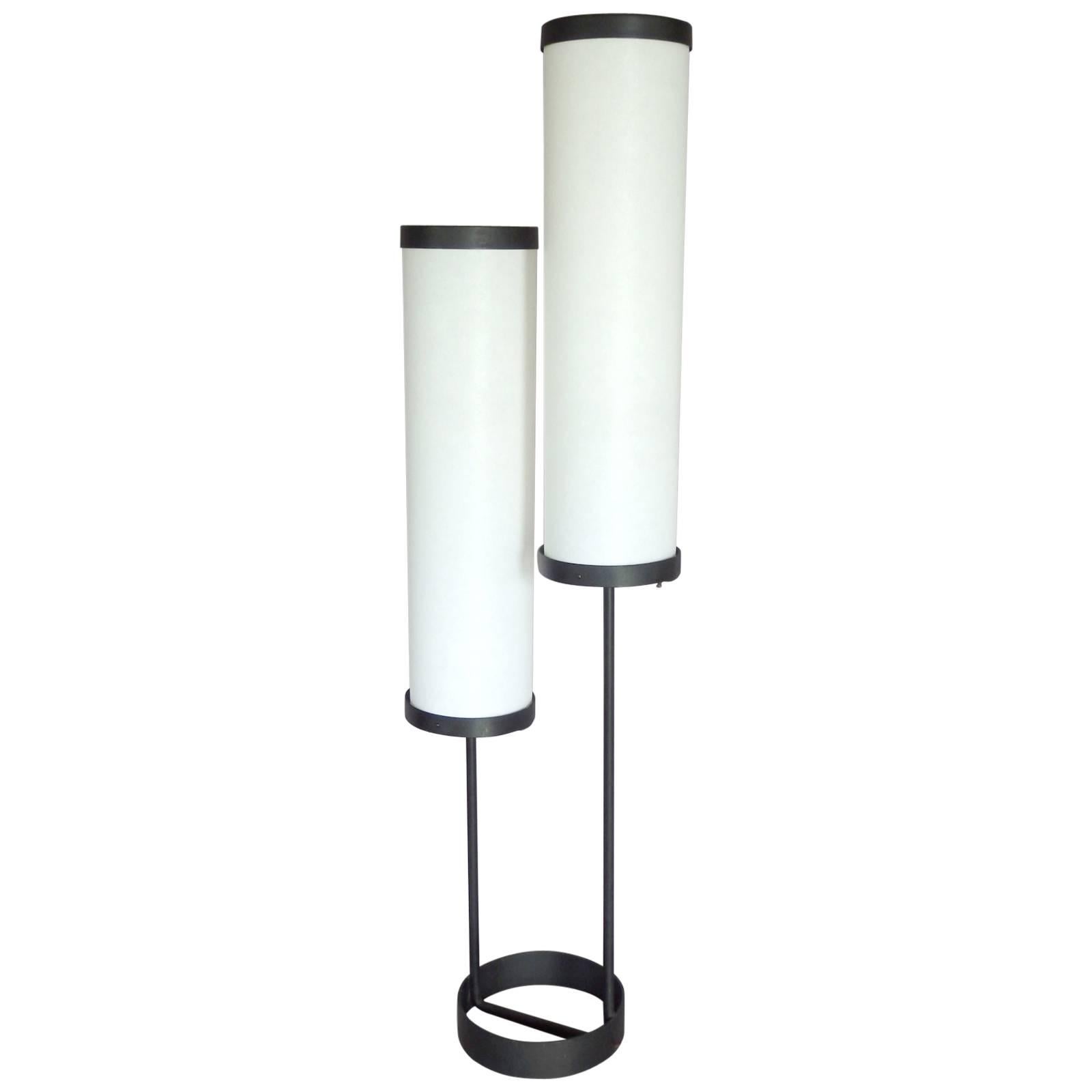 Large Ben Seibel Double Cylinder Architecturally Themed Wrought Iron ...