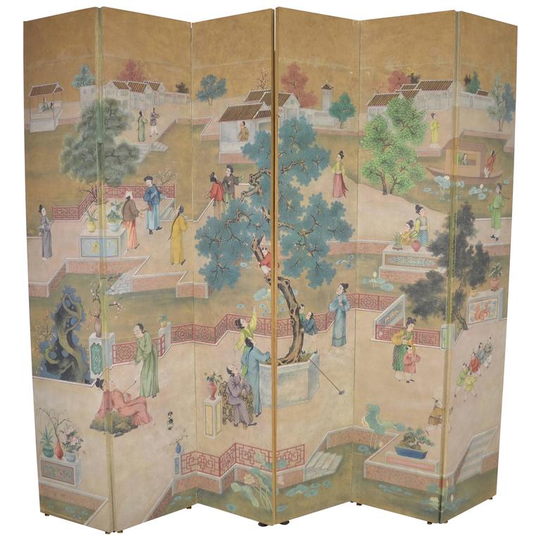 Six-Panel Gracie Wallpaper Screen at 1stDibs