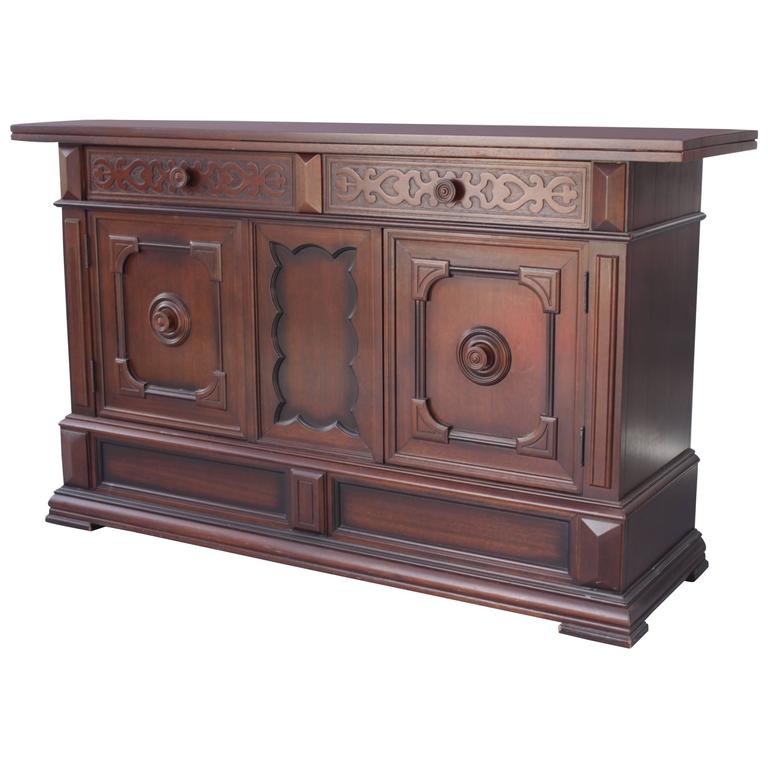 1920s Spanish Revival Walnut Sideboard at 1stDibs