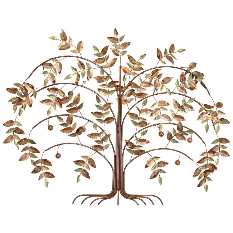 C Jere Cherry Tree Wall Sculpture, 1977 at 1stDibs