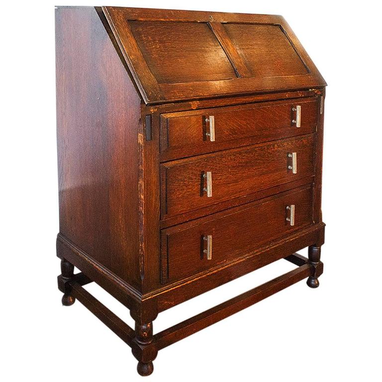 Unique Craftsman Drop Front Secretary, circa 1910 at 1stDibs