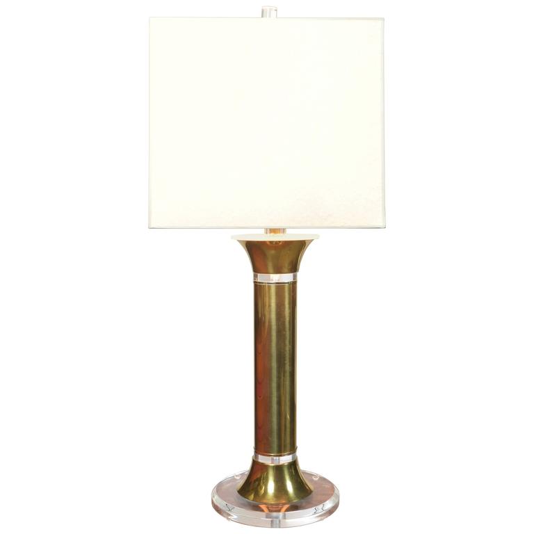 Contemporary Bauer Brass and Lucite Lamp For Sale at 1stDibs | bauer ...
