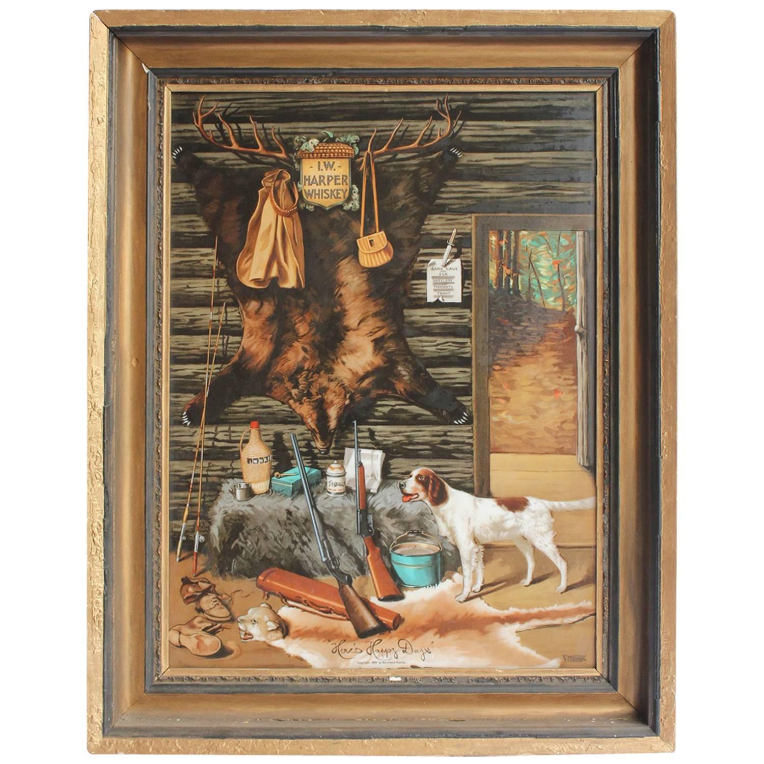 Rare 1909 I.W. Harper Whiskey Advertising Sign by Vitrolite Meyercord ...