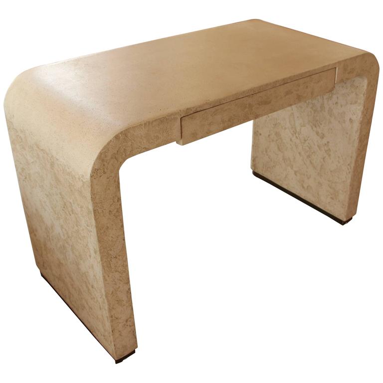 Unusual Faux Stone Plaster over Wood Desk at 1stDibs