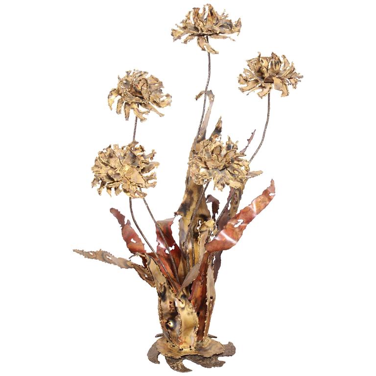 Silas Seandel Brutalist Flower Sculpture, 1970s at 1stDibs