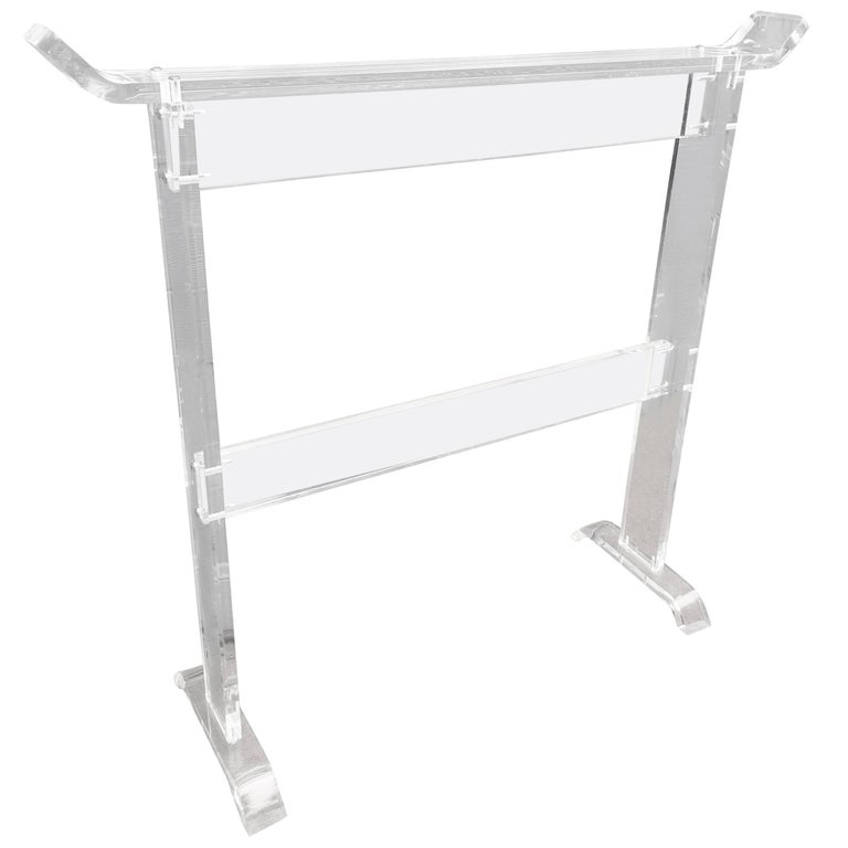 Mid-Century Modern Thick Lucite Towel Rack at 1stDibs