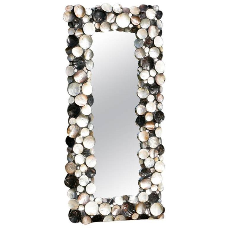 Stunning full height Mother-of-Pearl mirror For Sale at 1stDibs