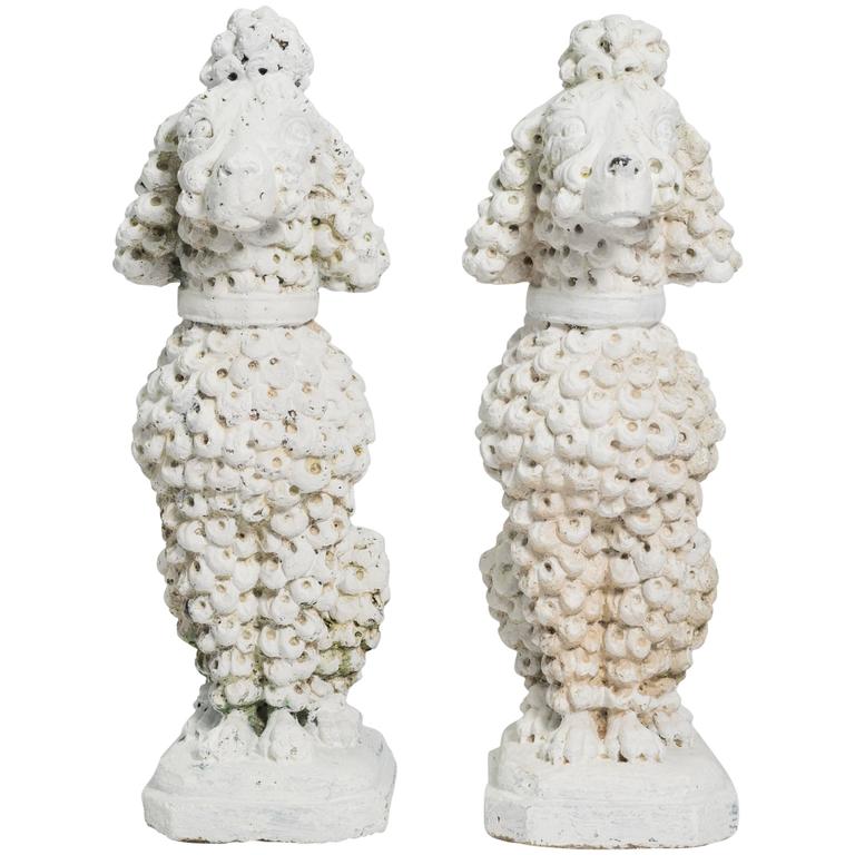 Pair of 1950s Concrete Poodles at 1stDibs | concrete poodle statue ...