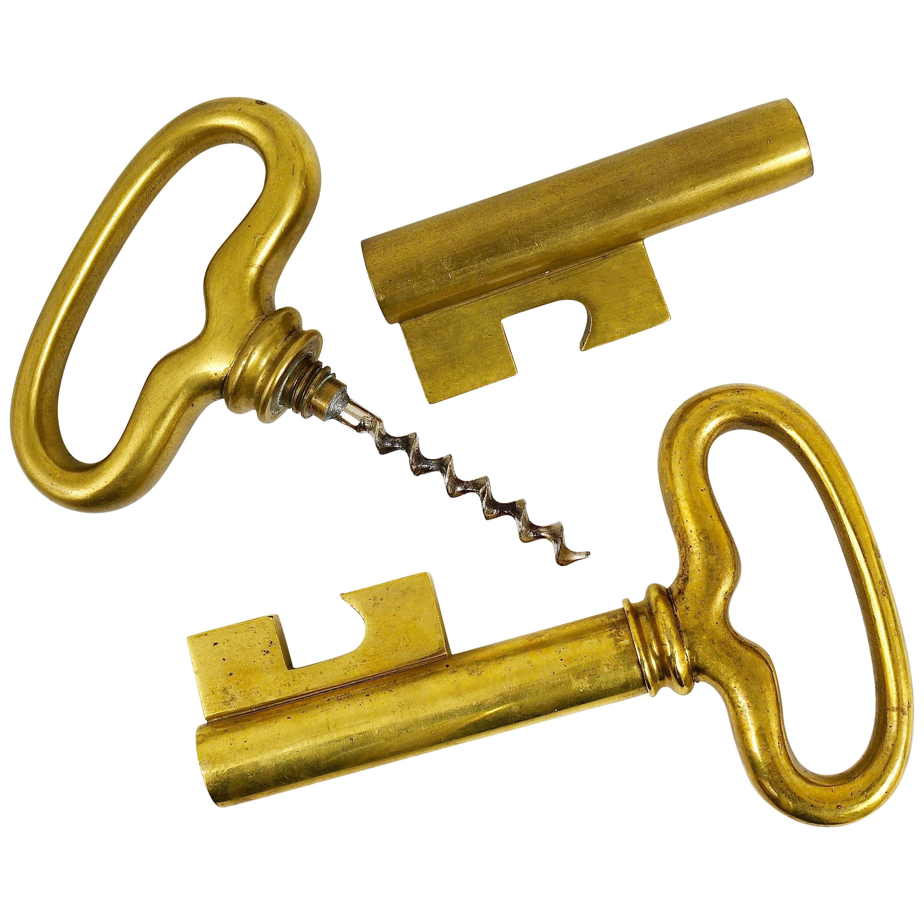 Big Carl Auböck Extra Large Brass Key Cork Screw, Bottle Opener ...
