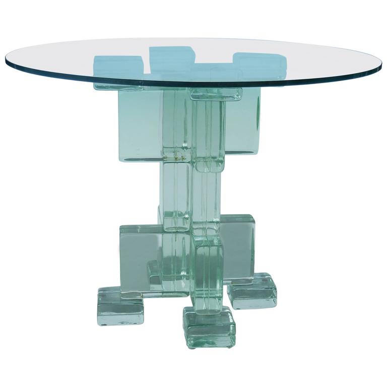 Glass Block Dining Table by Imperial Imagineering at 1stDibs